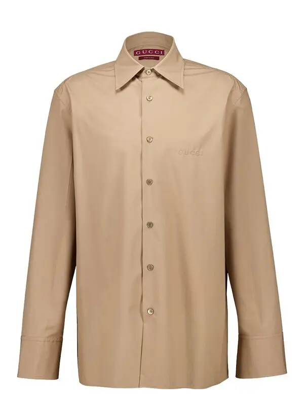 Gucci Embossed Cotton Poplin Shirt - Beige