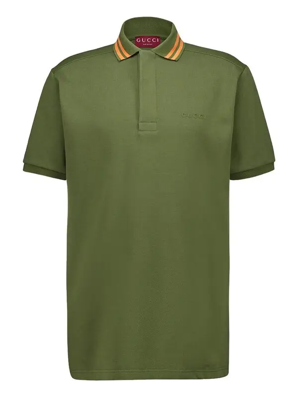 Gucci Dark Cotton Piquet Polo Shirt - Green