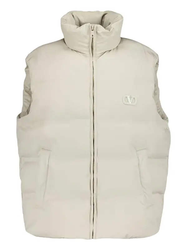 Valentino Garavani Vlogo Nylon Hooded Waistcoat - Cream