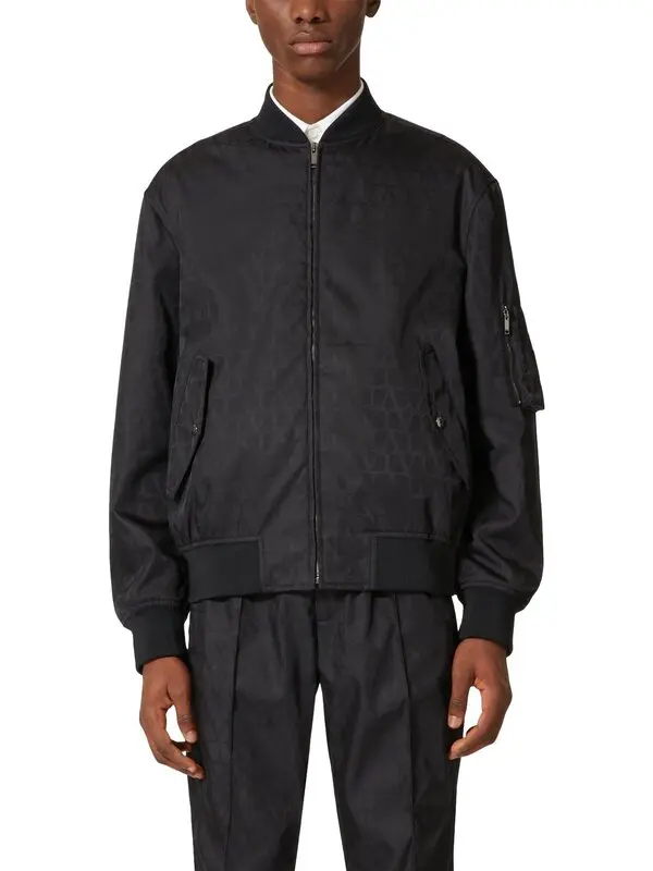 Valentino Garavani Toile Iconographe Jacquard Bomber - Black