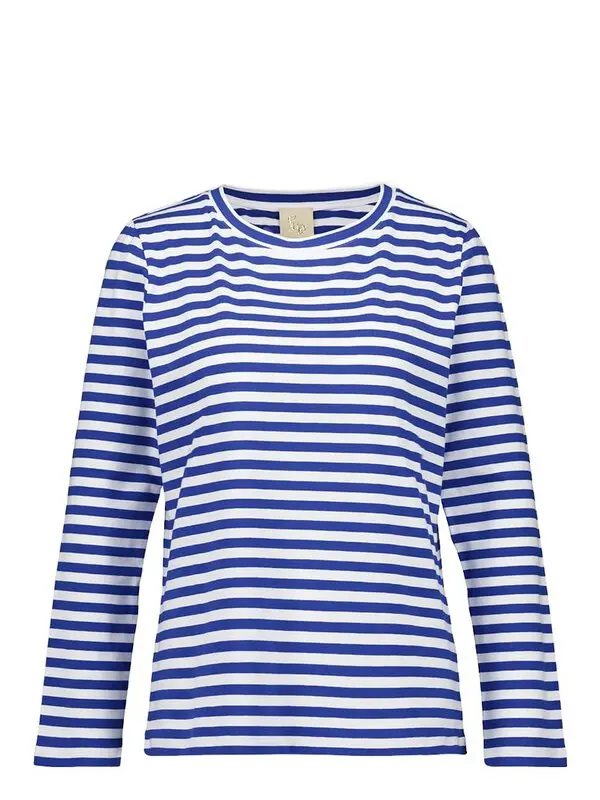 PAULA Striped Long-sleeve Top - Blue
