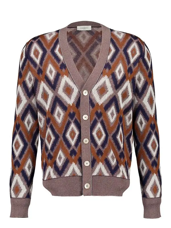 PIACENZA CASHMERE 1733 Geometric Knit Cardigan - Multicolour