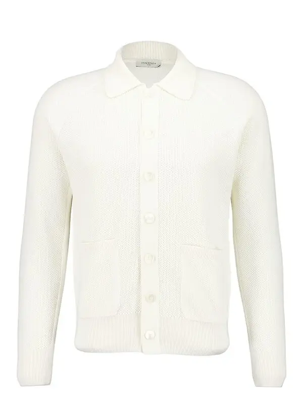 PIACENZA CASHMERE 1733 Textured Cotton Cardigan - White