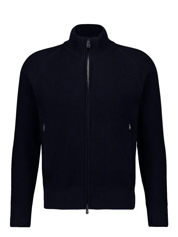 PIACENZA CASHMERE 1733 Cotton Bomber Jacket - Blue