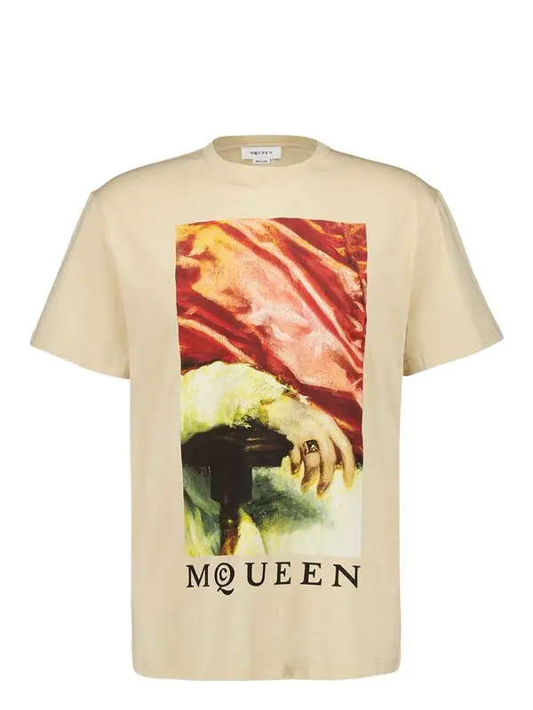 Alexander McQueen Sandstone Printed Crew Neck T-shirt - Multicolour