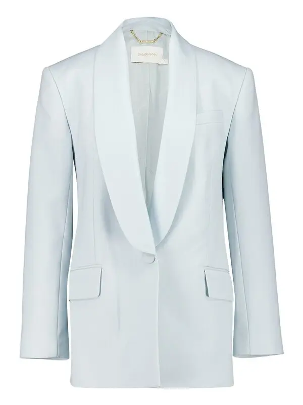 Zimmermann Sea Foam Shawl Collar Tuxedo Jacket - Blue