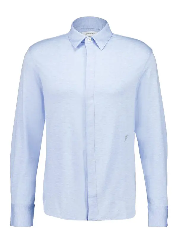 FERRAGAMO Light Stretch Jersey Shirt - Blue