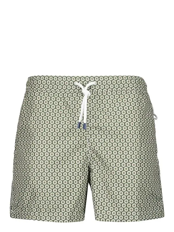Fedeli Printed Madeira Swim Shorts - Green