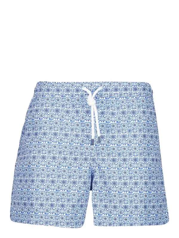 Fedeli Floral Swim Trunk - Blue
