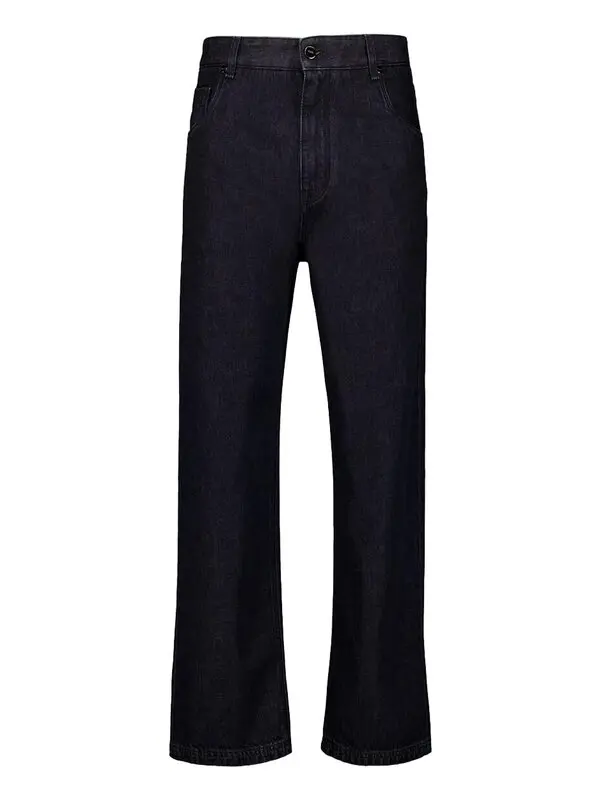 Fendi Straight-leg Jeans With Ff Turn-up Hem - Black