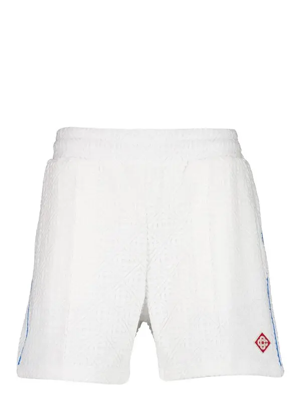 Casablanca Tennis Stripe Towelling Shorts - White