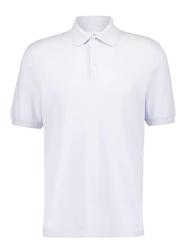 Brunello Cucinelli Light Short-sleeved Cotton Polo Shirt - Blue