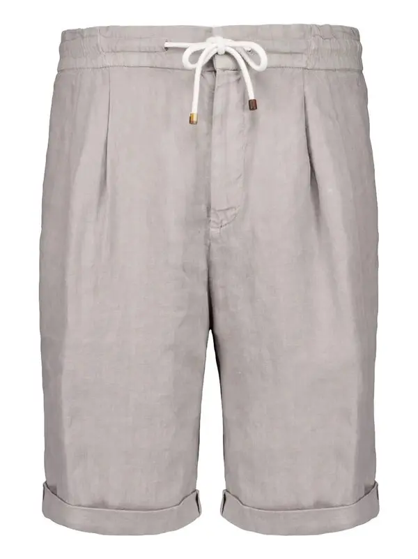 Brunello Cucinelli Linen Gabardine Bermuda Shorts - Grey