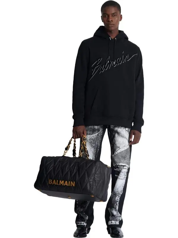 Balmain Flocked Logo Sweatshirt - Black