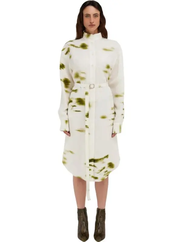 FERRAGAMO Blossom Print Shirt Dress - White