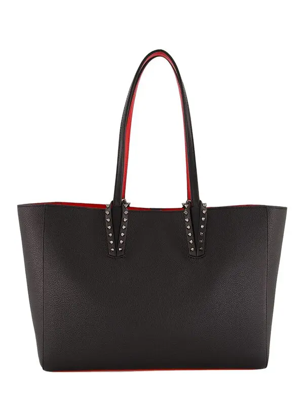 CHRISTIAN LOUBOUTIN Cabata Small Tote Bag With Spikes - Black