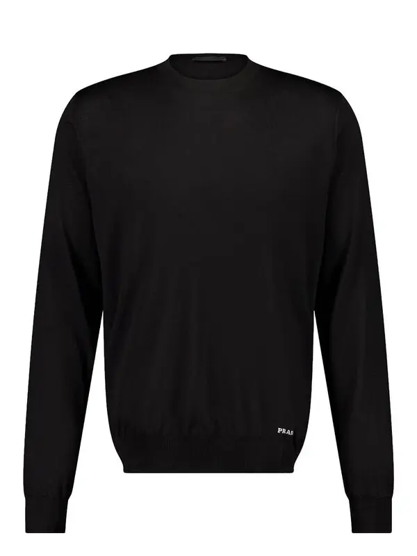 Prada Silk Crew-neck Sweater - Black