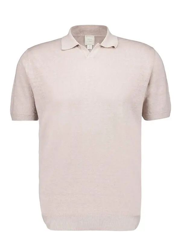 120% Lino Safari Short-sleeve Knit Jumper - Cream