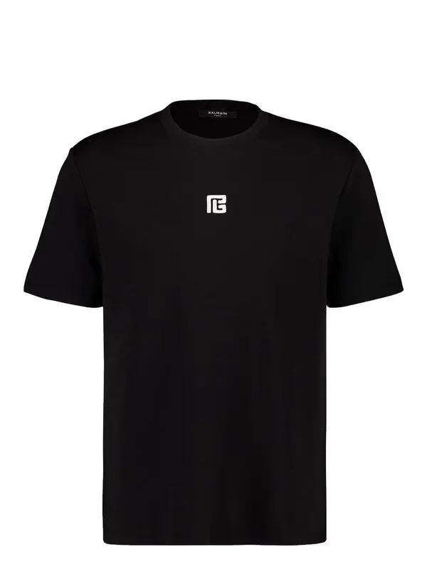 Balmain Regular Fit Small Logo T-shirt - Black