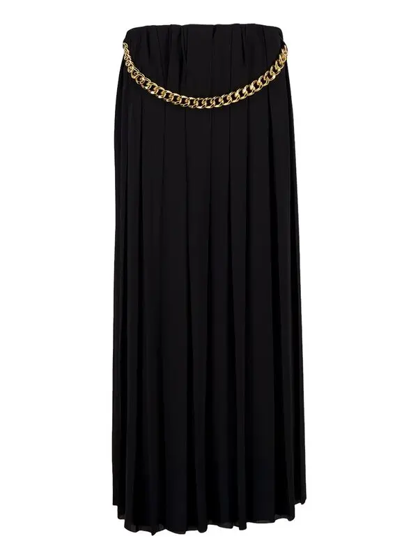 Balenciaga Pleated Skirt With Chain - Black