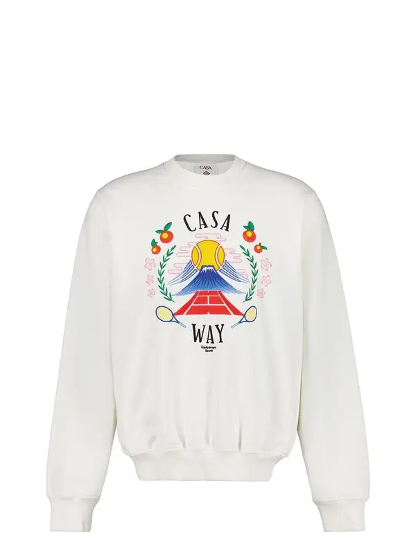 Casablanca Casa Way Mountain Print Sweatshirt - White