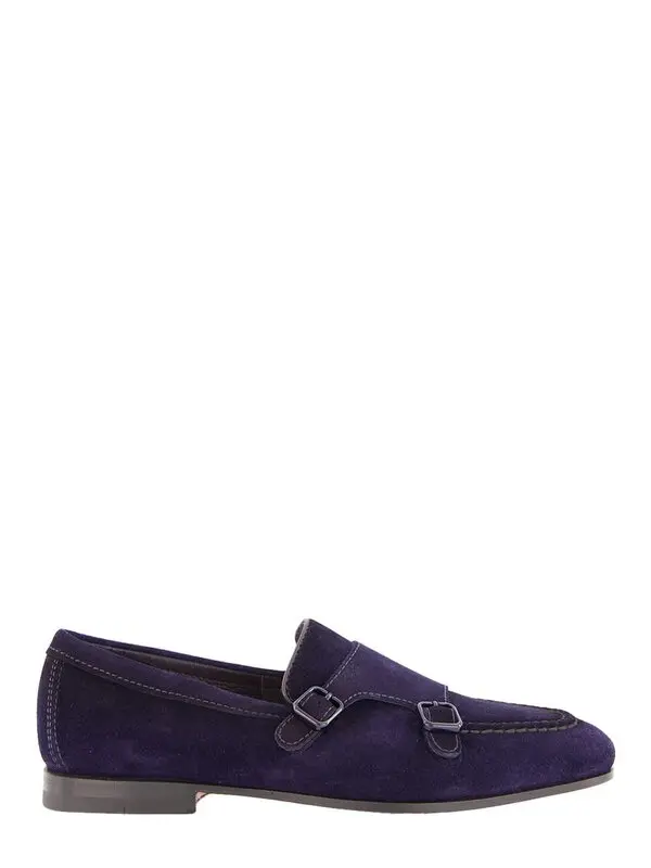 Santoni Suede Formal Loafers - Blue