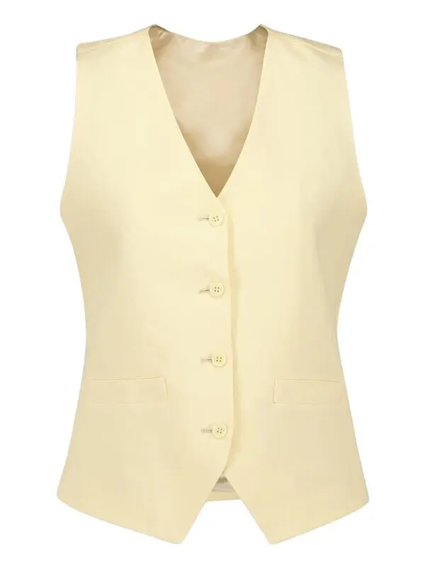 PAULA Leo Linen Vest - Cream