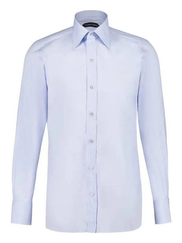 TOM FORD Light Slim Fit Poplin Shirt - Blue