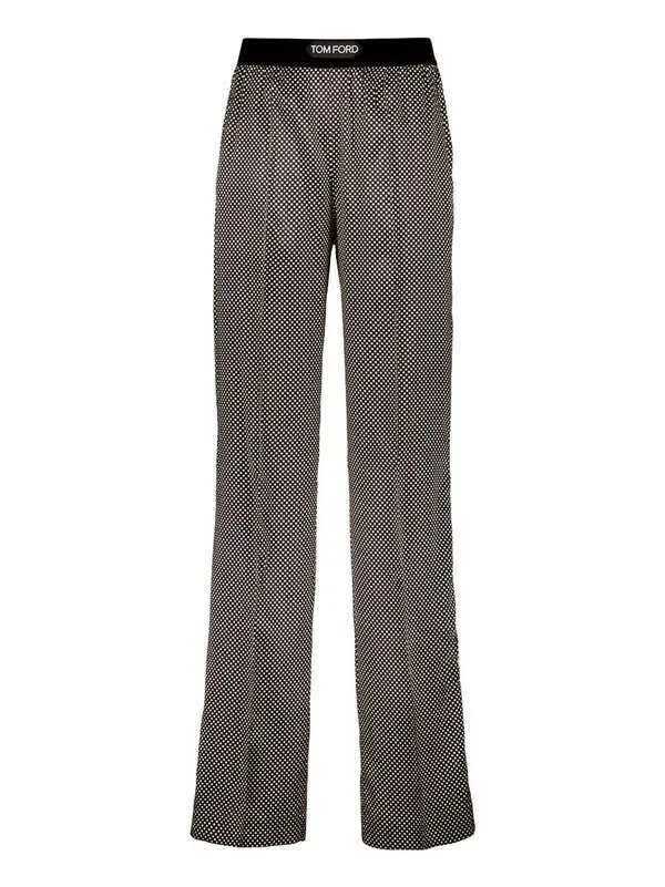 TOM FORD Polka Dot Silk Satin Pj Pants - Black