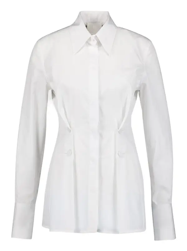 Givenchy Pleated Effect Poplin Shirt - White