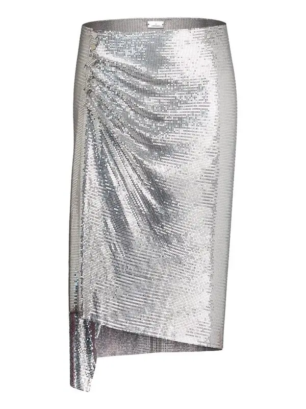 Rabanne Chainmail Draped Skirt - Silver