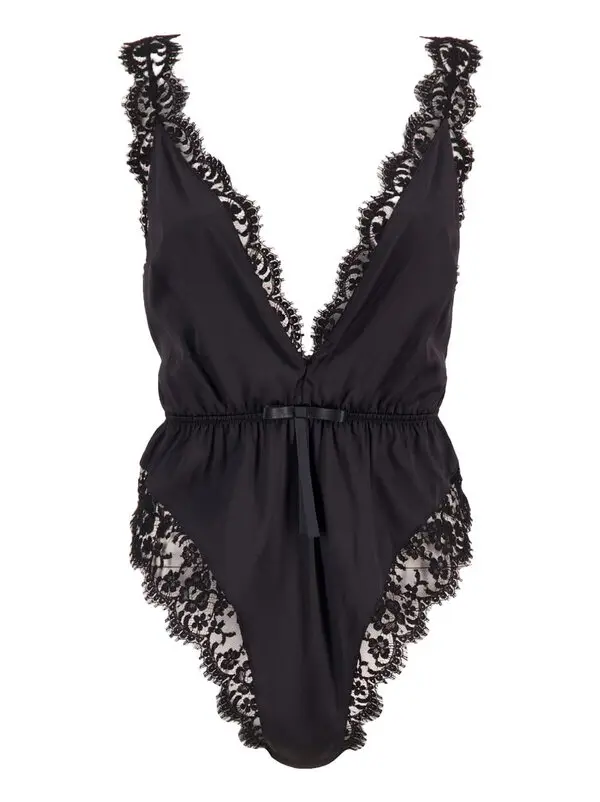 Dolce & Gabbana Lace And Satin Bodysuit - Black