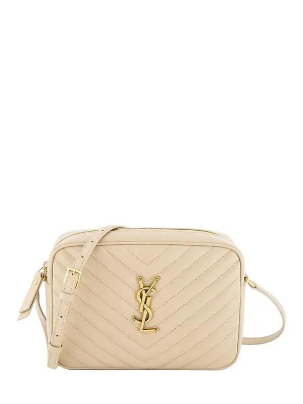 Saint Laurent Lou Quilted Crossbody Bag - Beige