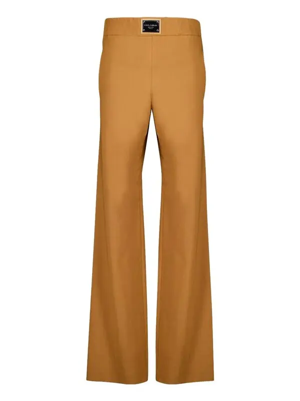 Dolce & Gabbana Logo-plaque Straight-leg Trousers - Yellow