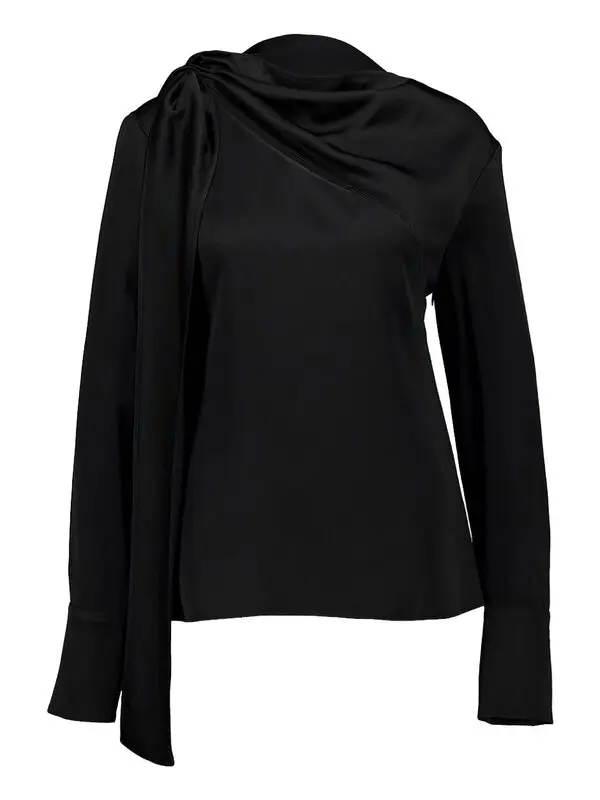 Givenchy Draped Bow Blouse - Black
