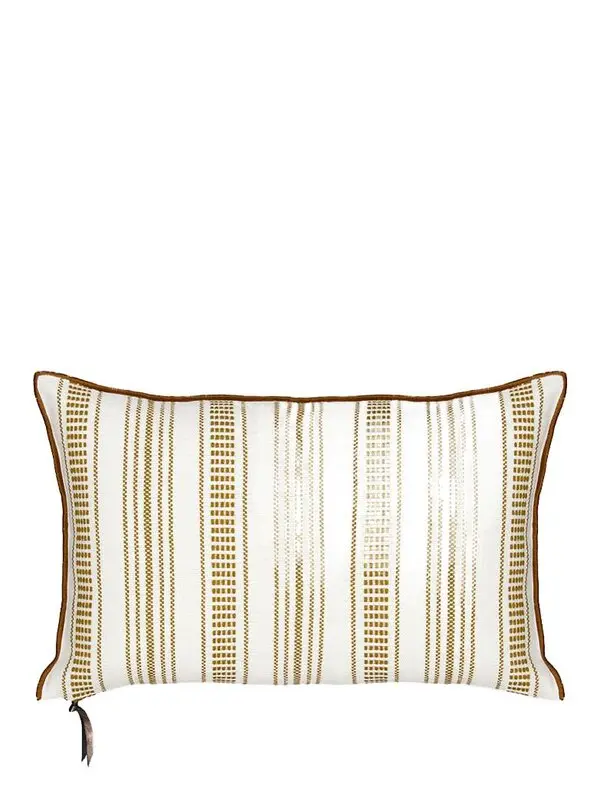 MAISON DE VACANCES Rectangular Cyclades Embroidered Cushion - Brown