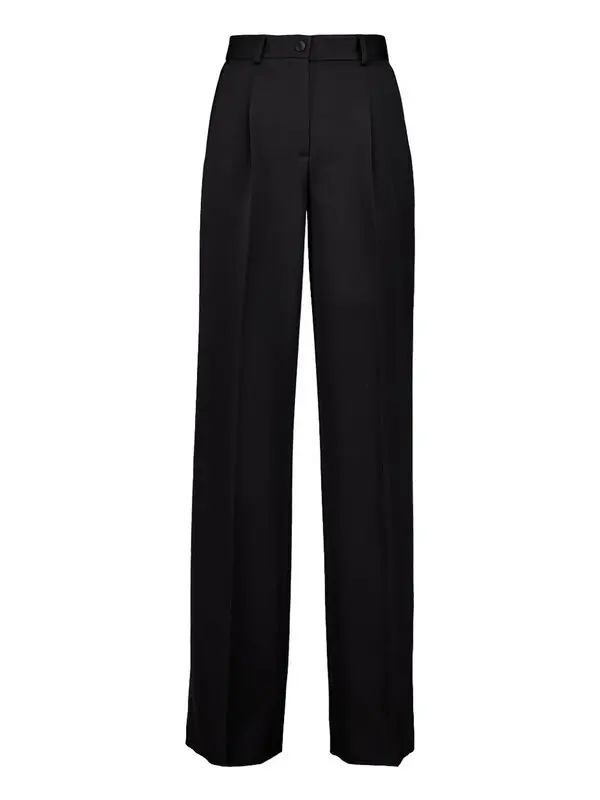 Dolce & Gabbana Flared Virgin Wool Tuxedo Pants - Black