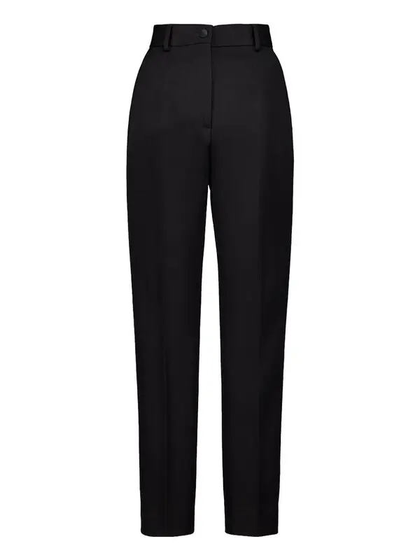 Dolce & Gabbana Tailored Wool Gabardine Tuxedo Pants - Black