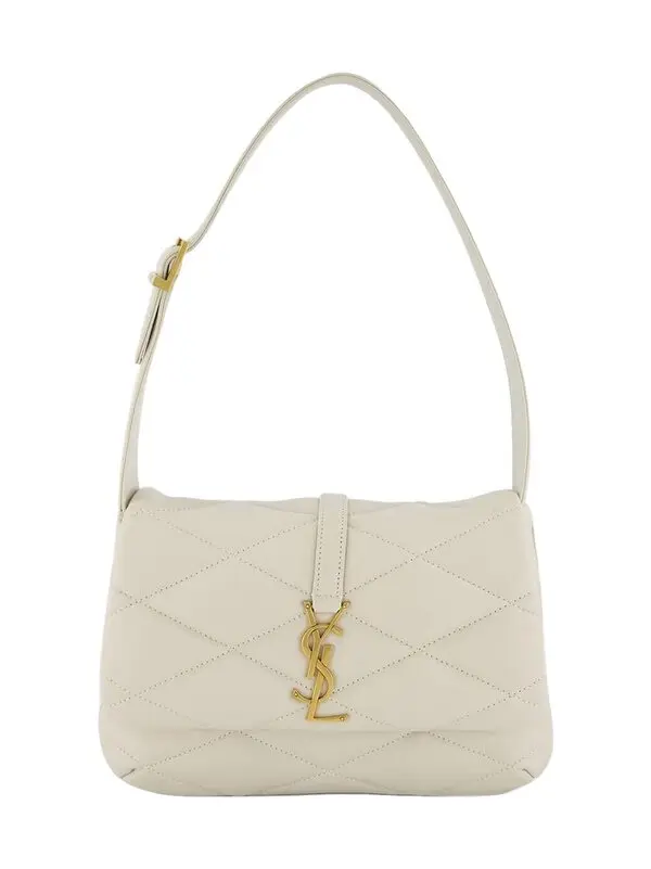 Saint Laurent Le 57 Quilted Hobo Shoulder Bag - Cream