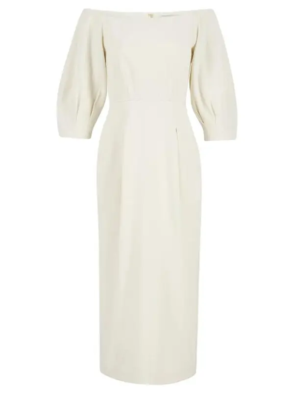 Gabriela Hearst Majano Linen Midi Dress - Cream