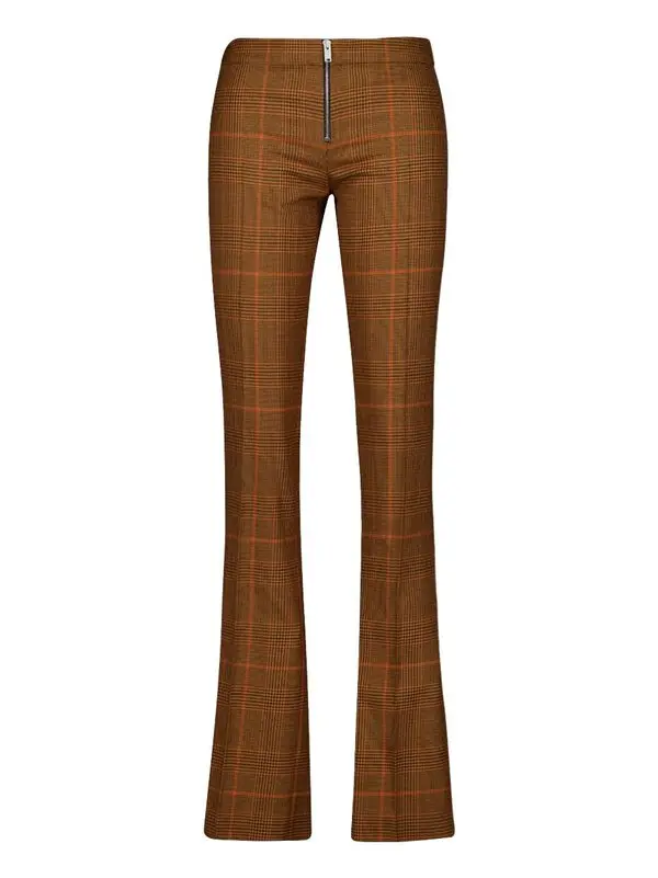 Stella McCartney Prince Of Wales Check Slim Fit Wool Trousers - Brown