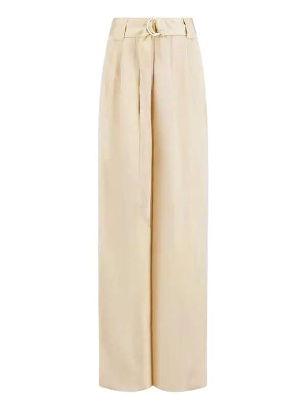 Zimmermann Wonderland Satin Trousers - Beige