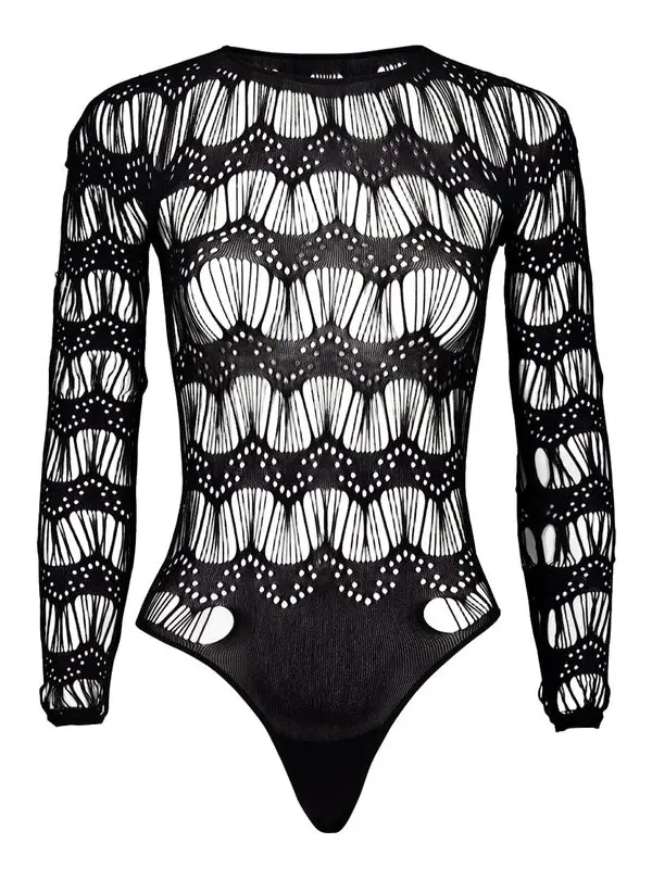 Saint Laurent Ladder-knit Bodysuit - Black