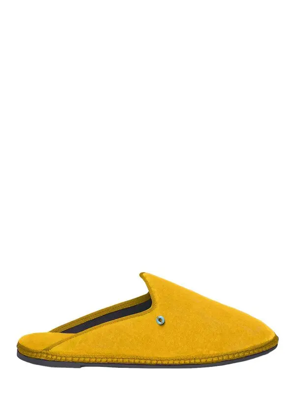 PIEDATERRE Dandy Cotton Velvet Slippers - Yellow