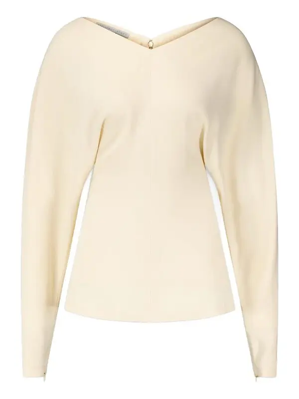 Stella McCartney Stitched V-neck Long-sleeve Blouse - Cream