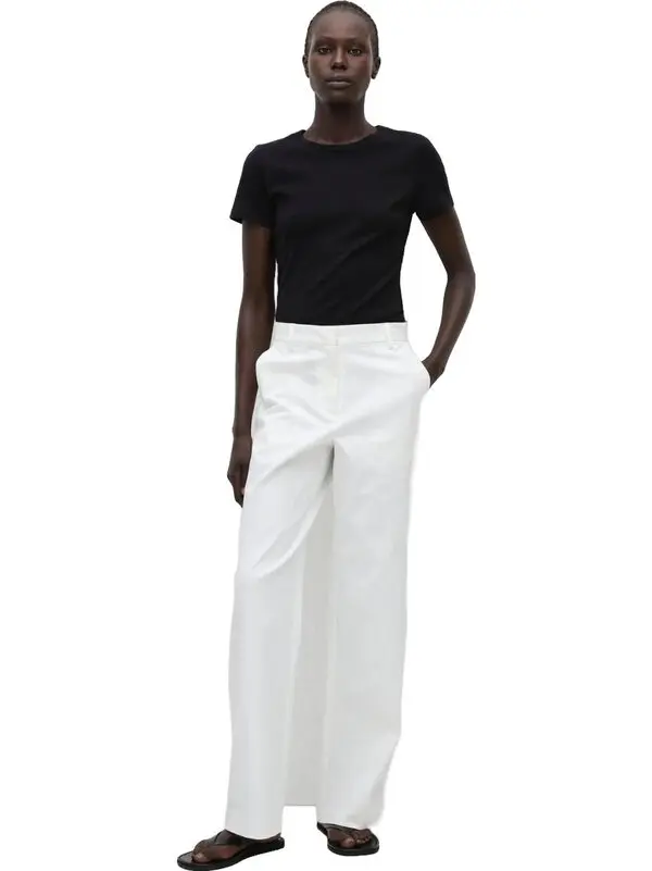 Matteau Straight Twill Trousers - White