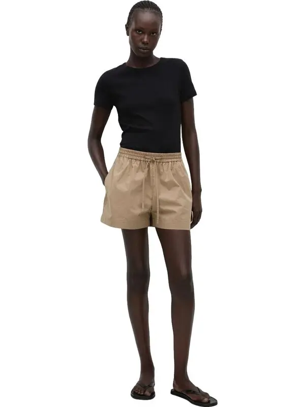 Matteau Relaxed Cotton Poplin Shorts - Beige