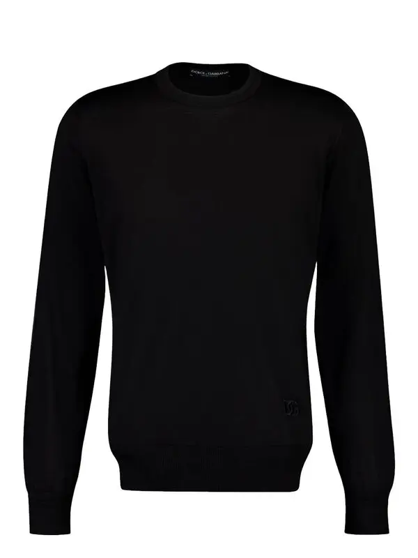Dolce & Gabbana Silk Crewneck Pullover - Black