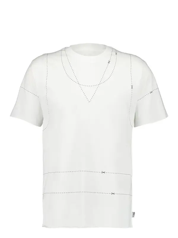MAISON MARGIELA T-shirt With Seam Line Print - White