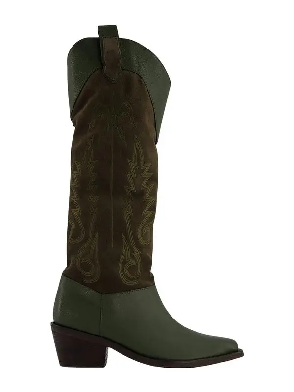 Johanna Ortiz Edge Of The World Leather Boots - Green